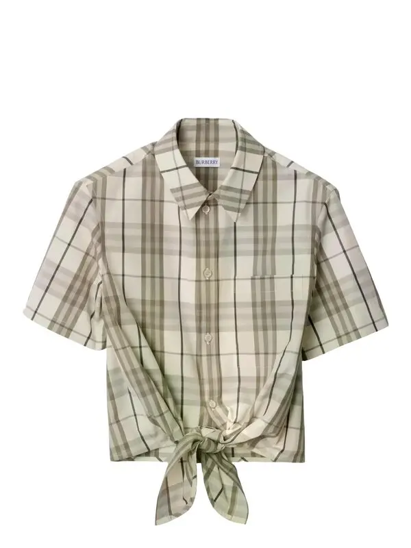 Burberry Checked Shirt - Neutrals
