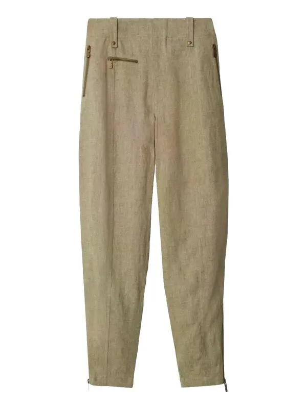Burberry Linen Trousers - Neutrals