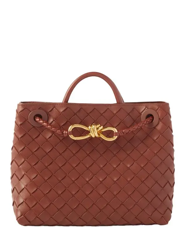 Bottega Veneta Small Andiamo Intrecciato Leather Tote - Brown