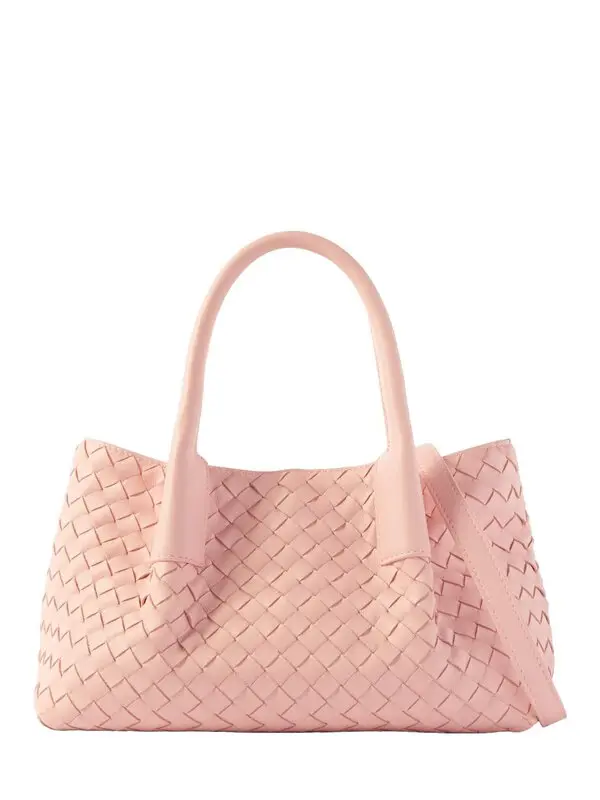 Bottega Veneta Pinacoteca Mini Intrecciato Leather Tote - Pink