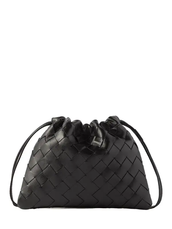 Bottega Veneta Mini Intrecciato Leather Pouch - Black