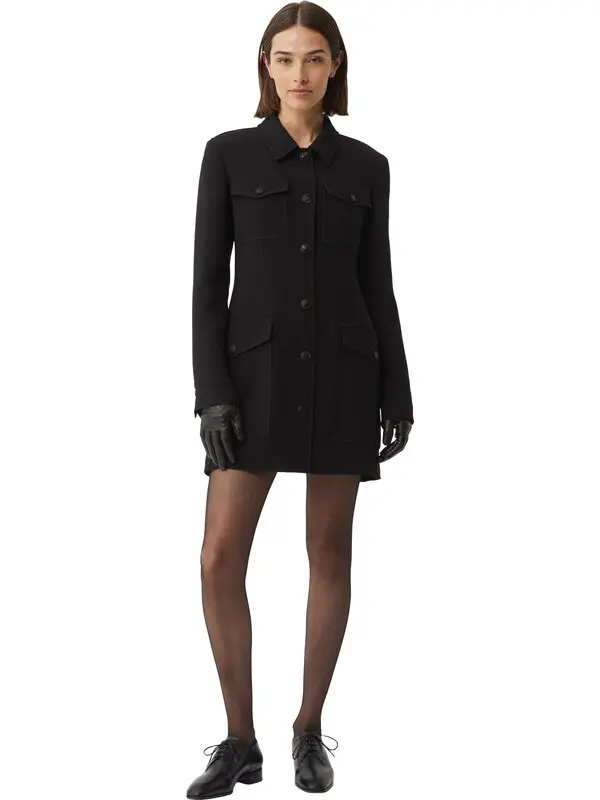 Veronica De Piante Alma Viscose Crepe Jacket - Black