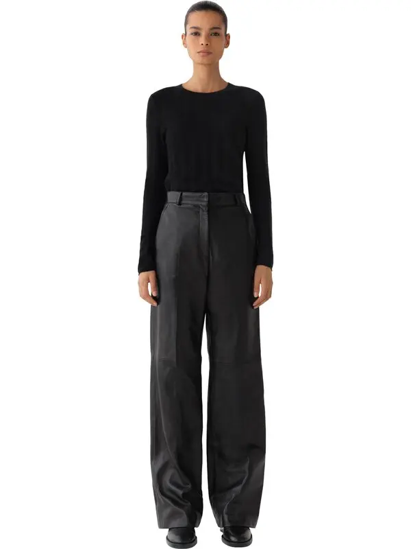 Veronica De Piante Audrey Leather Trousers - Black