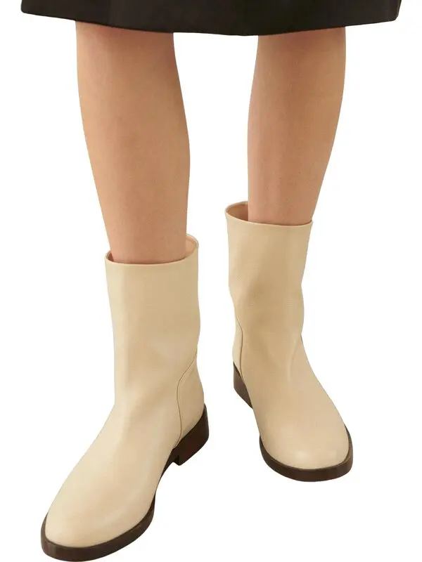 Veronica De Piante Margaux Leather Ankle Boots - Neutral
