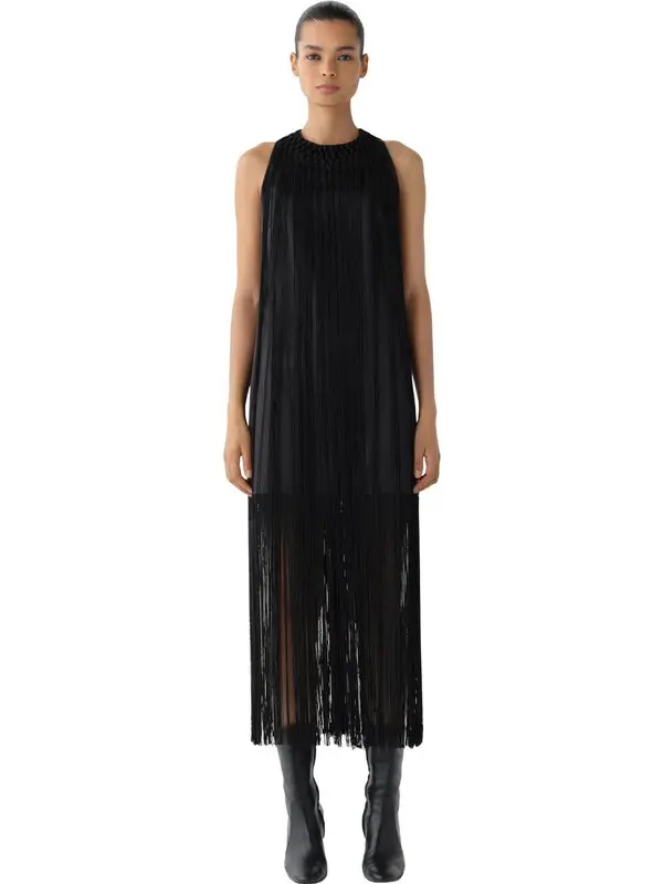 Veronica De Piante Celeste Fringe Dress - Black