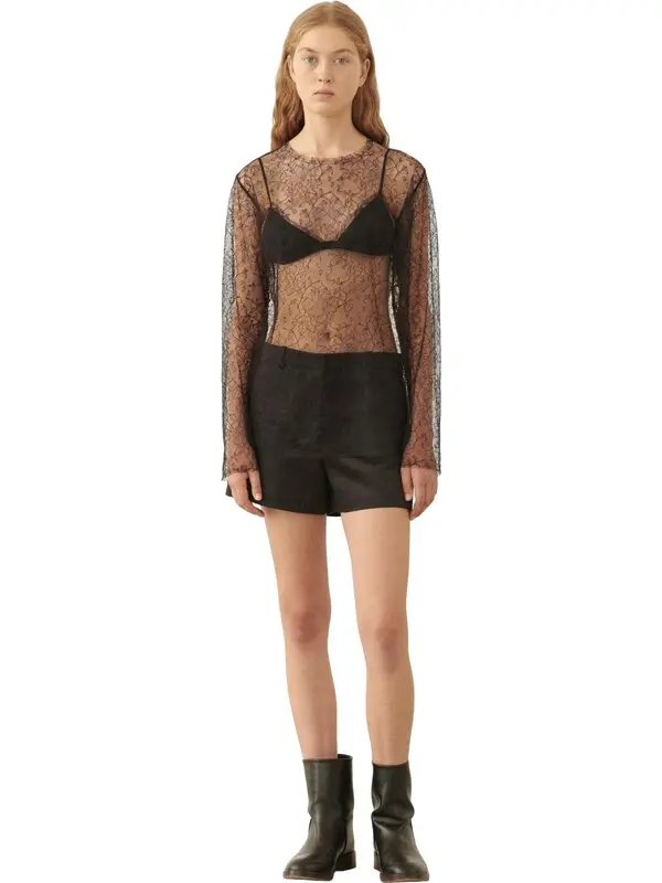 Veronica De Piante Isabel Lace Tee - Black