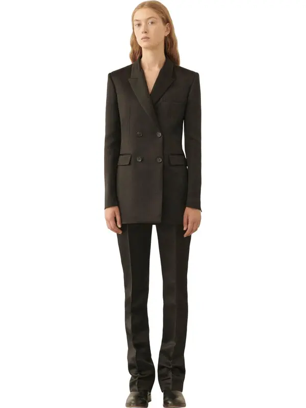 Veronica De Piante Giulia Duchess Silk Jacket - Black