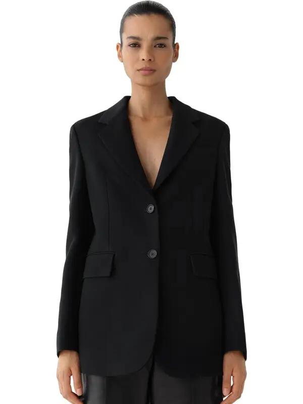 Veronica De Piante Enrico Jacket In Wool Viscose - Black