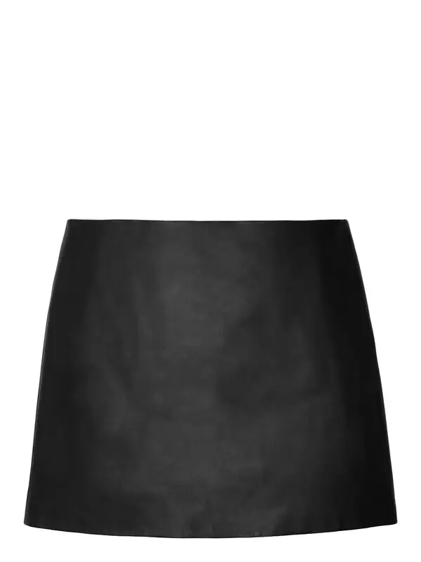 Veronica De Piante Cecily Nappa Leather Mini Skirt - Black