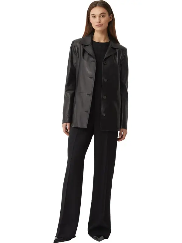 Veronica De Piante Blaire Nappa Leather Jacket - Black