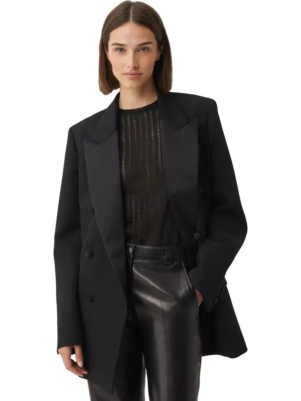Veronica De Piante Evelyn Wool Tuxedo Jacket - Black