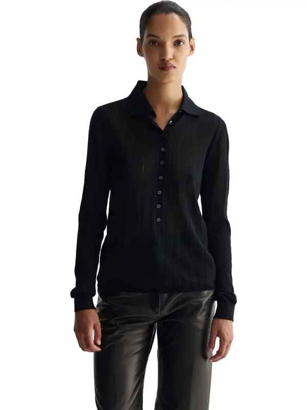Veronica De Piante Luna Polo Neck Sweater In Cashmere - Black