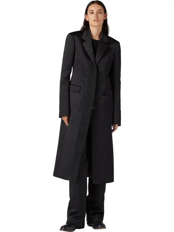 Veronica De Piante Freya Duchess Silk Coat - Navy