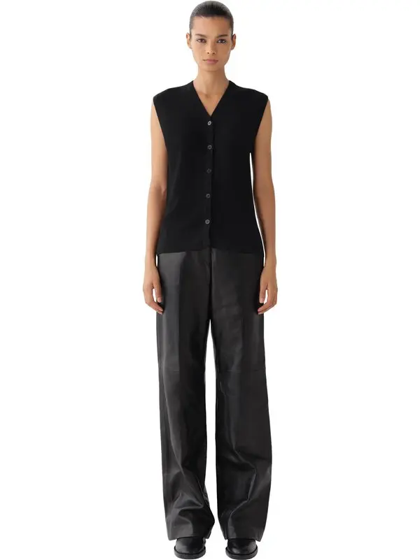 Veronica De Piante Alice Merino Wool Vest - Black