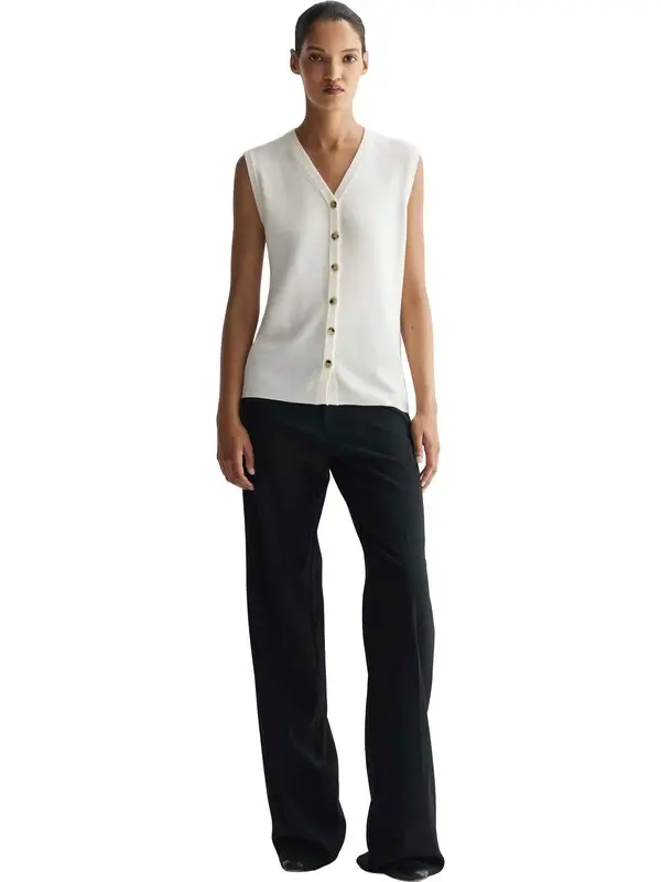 Veronica De Piante Alice Merino Wool Vest - Cream
