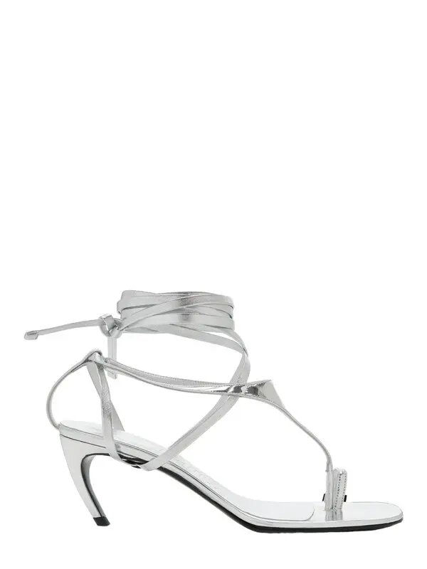 Attico Nova Metallic Thong Sandals - Silver
