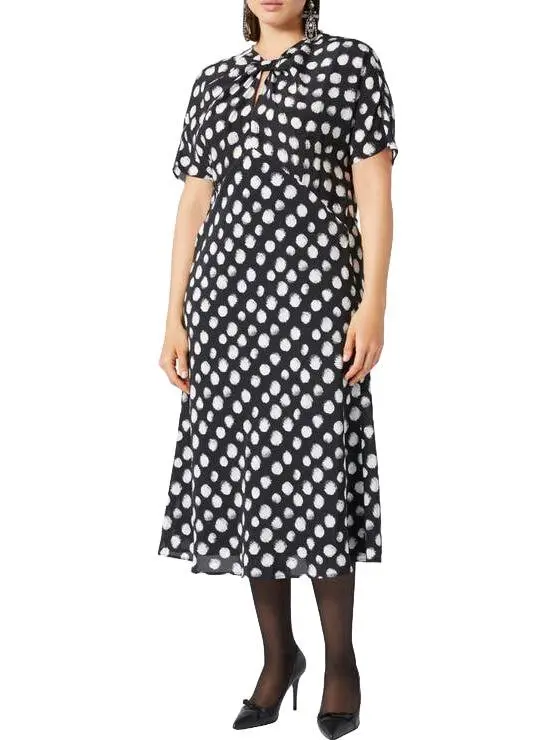Marina Rinaldi Zuai Silk Crêpe De Chine Dress - Black