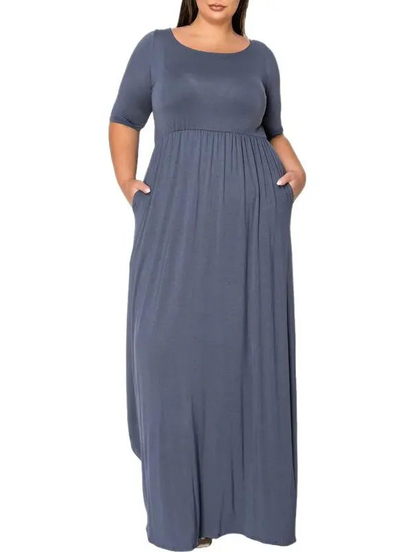 L I V D Eva Jersey Maxi Dress - Charcoal