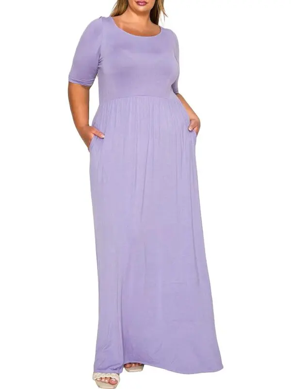 L I V D Eva Jersey Maxi Dress - Lavender