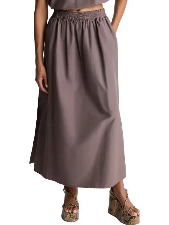 KENNETH COLE Side Slit Maxi Skirt - Mocha Brown