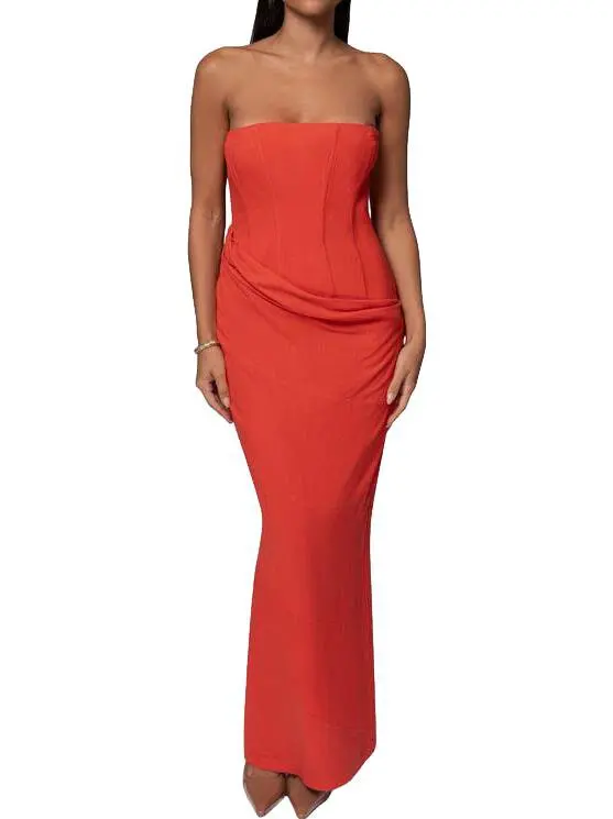JLUXLABEL Journey Strapless Maxi Dress - Berry