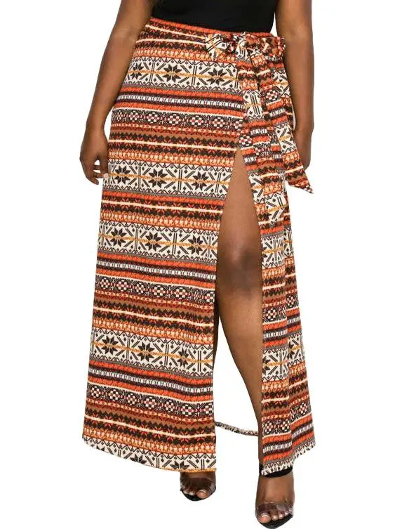 L I V D Ari Wrap Maxi Skirt - Rust