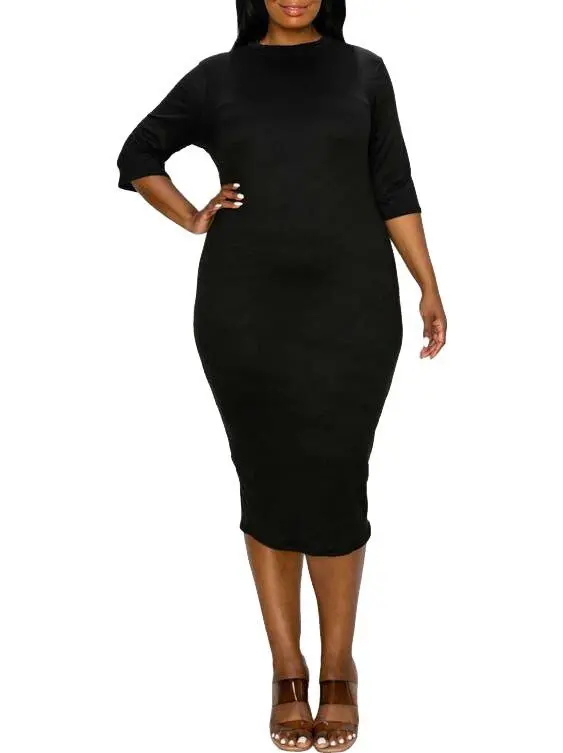 L I V D Mona Midi Dress - Black