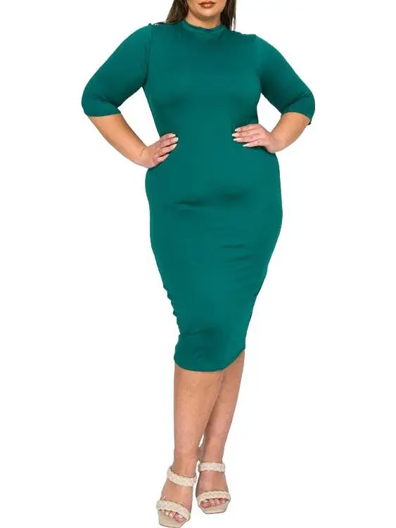 L I V D Mona Midi Dress - Dark Green