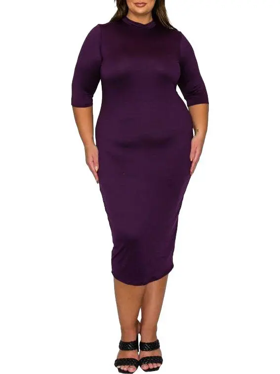 L I V D Mona Midi Dress - Eggplant