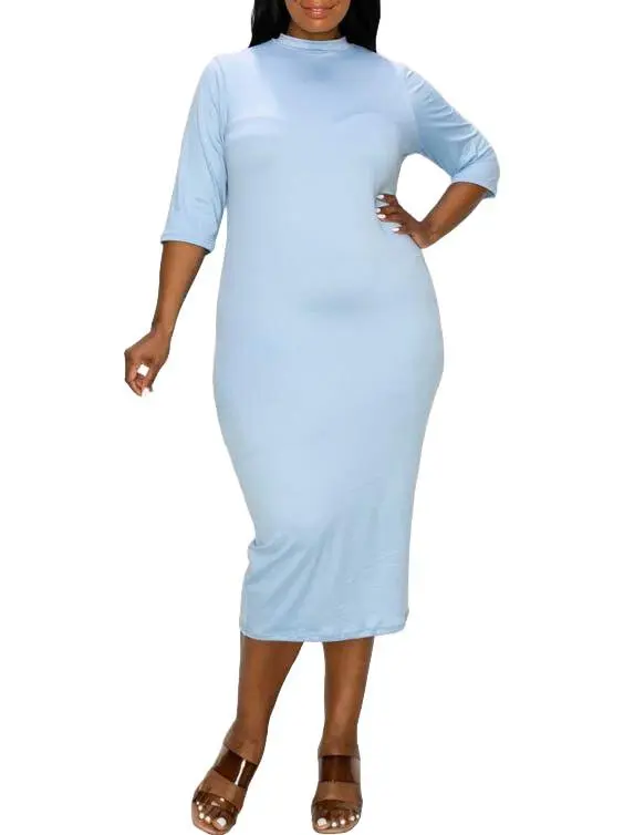 L I V D Mona Midi Dress - Sky Blue