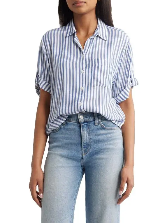 BEACHLUNCHLOUNGE Murphy Stripe Button-up Shirt - Starry Night
