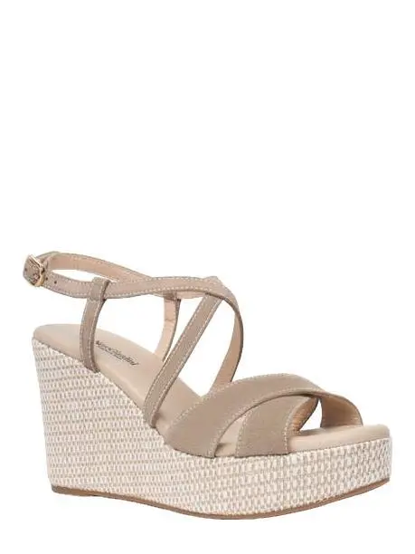 NEROGIARDINI Strappy Platform Wedge Sandal - Taupe