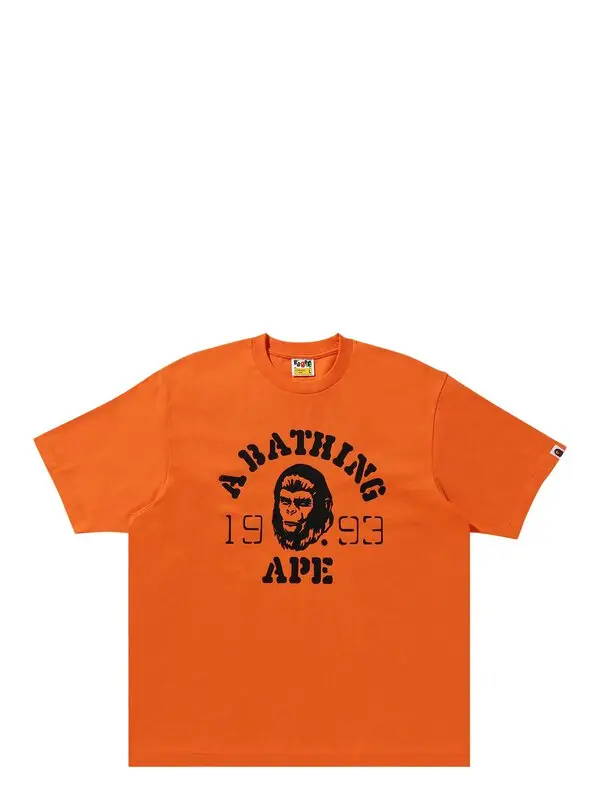 A BATHING APE Og Ape Head College Relaxed Fit Tee - Orange