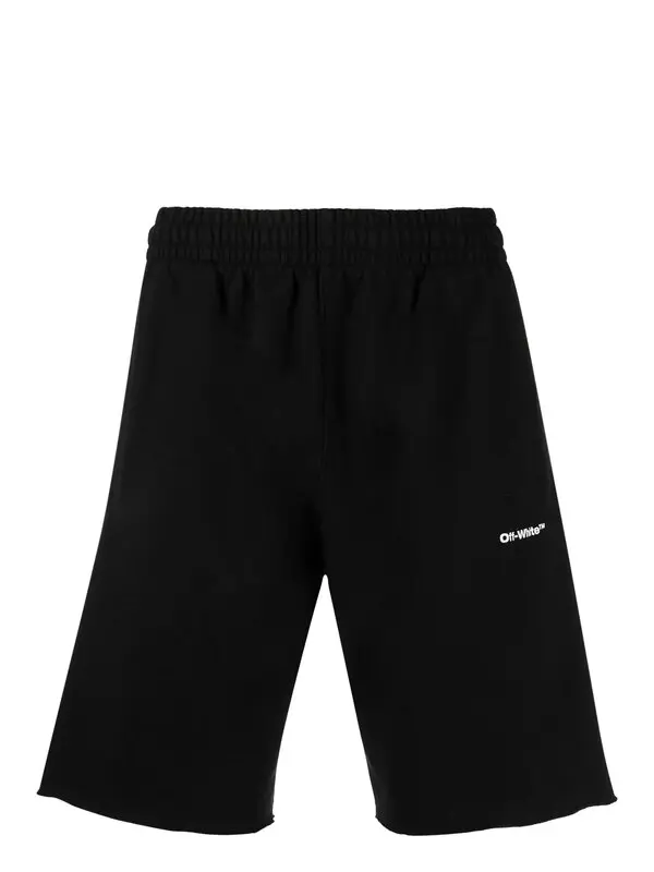 Off-White Wave Outline Diag Sweatshorts - Black