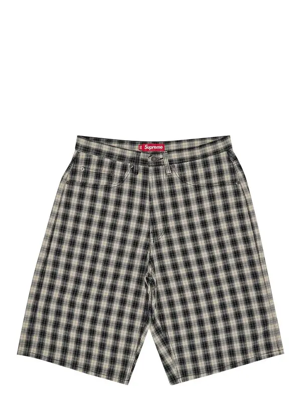 Supreme Plaid Baggy Short - Black