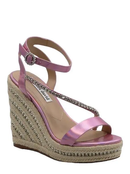 CHARLES DAVID Chiara Espadrille Platform Wedge Sandals - Ballerina Pink