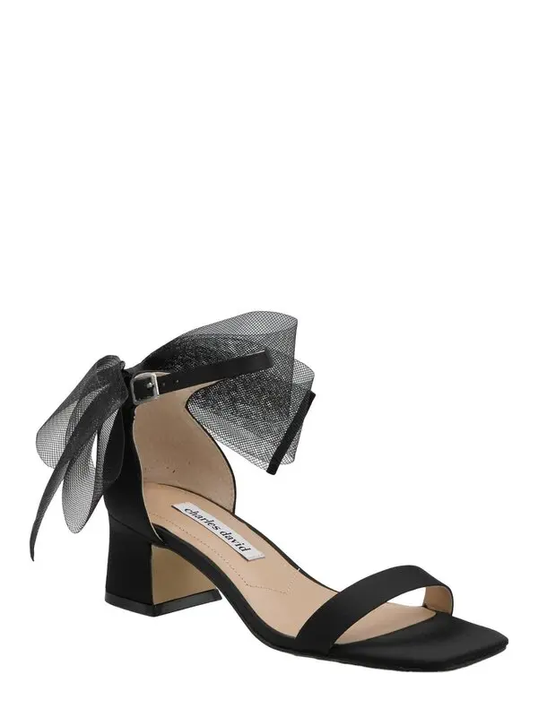 CHARLES DAVID Riley Ankle Strap Sandal - Black
