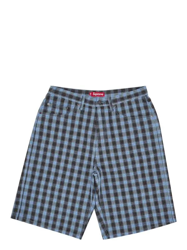 Supreme Plaid Baggy Short - Blue