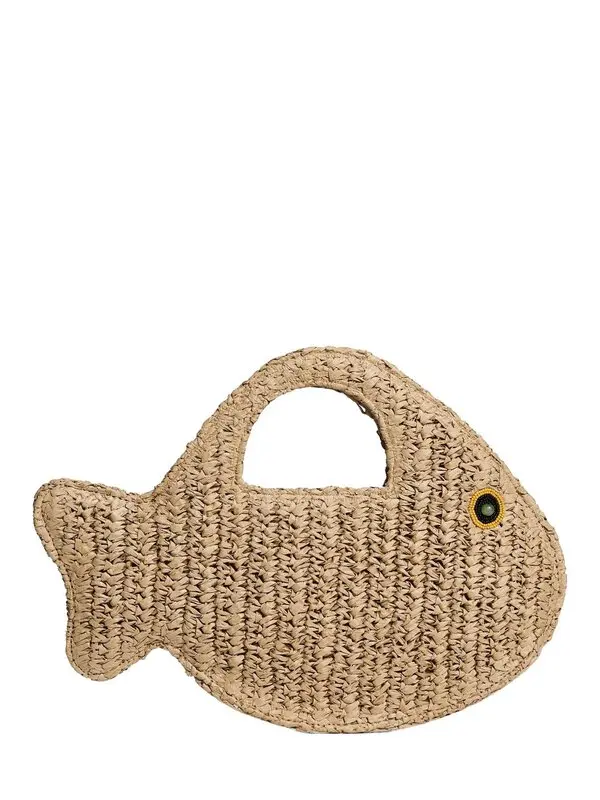 SIMONMILLER Fish Raffia Bag - Natural