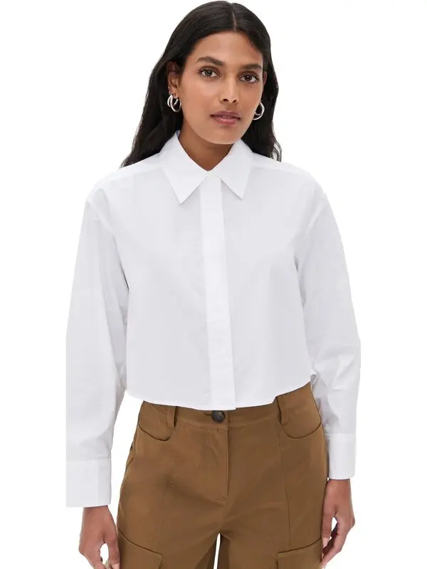 A.L.C. Maude Cotton Poplin Top - White
