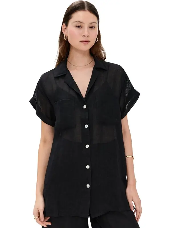 Vitamin A® Playa Pocket Blouse - Black