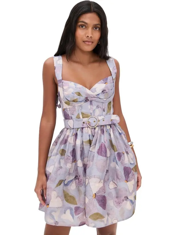 Zimmermann Dawning Mini Dress - Lilac Pansy