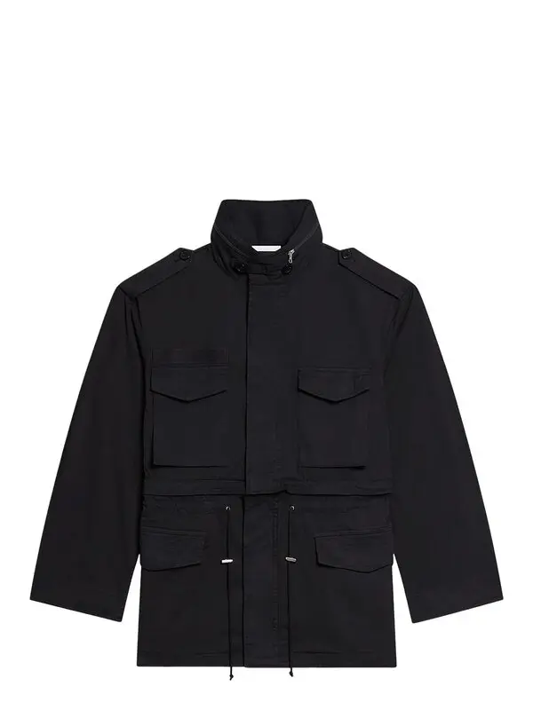 Helmut Lang Field Jacket With Stowaway Hood - Black