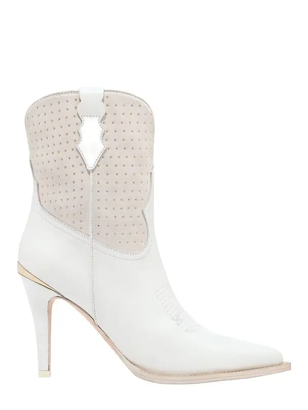 Partlow Wallis Studded Western Booties - Bianco