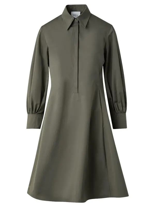 Akris Long-sleeve Mini Shirtdress - Laurel