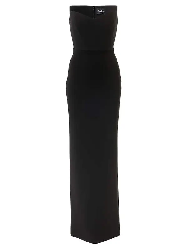 Solace London Malla Crêpe Corset Maxi Dress - Black