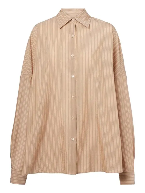 Dries Van Noten Striped Cotton-blend Shirt - Beige