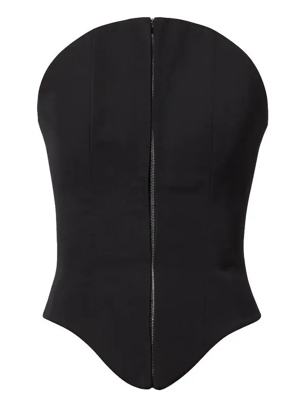 Alexander McQueen Wool Corset Top - Black