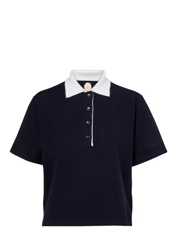 Jardin Des Orangers Cropped Cashmere Polo Shirt - Blue