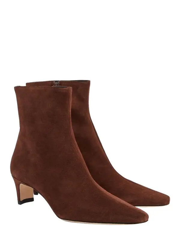 Staud Wally 55 Suede Ankle Boots - Brown